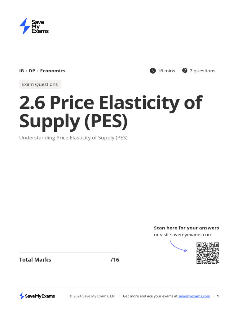 2 6 Price Elasticity of Supply Pes 9kqB8K4ztMf8q862 | PDF | Elasticity ...