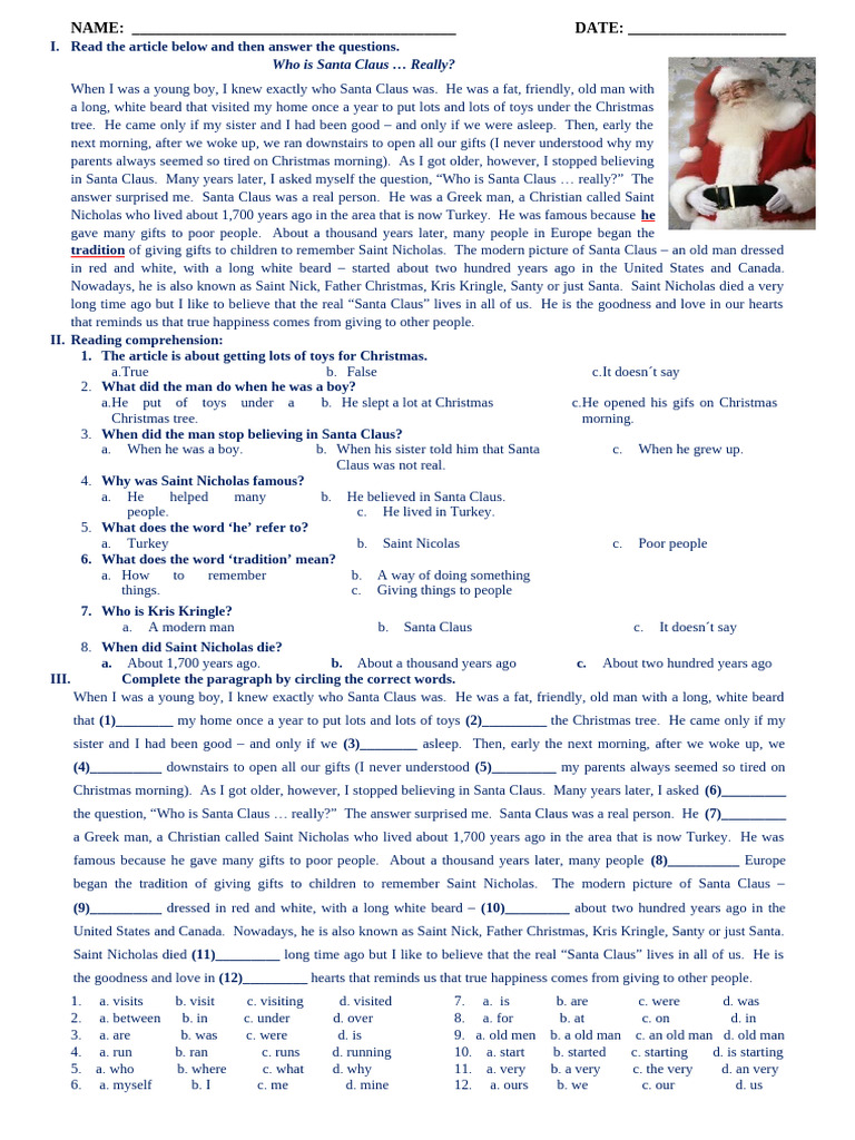 sesion 2 | PDF | Santa Claus | Christmas