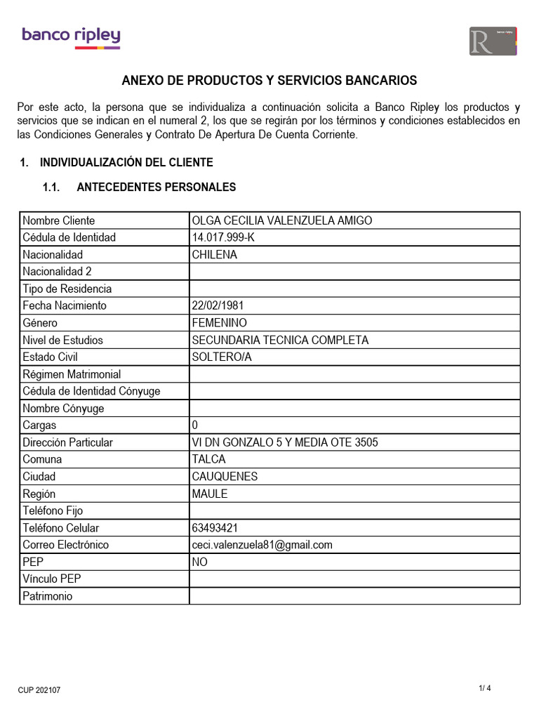 Anexo Cuenta Cte | PDF | Tarjeta de débito | Bancos