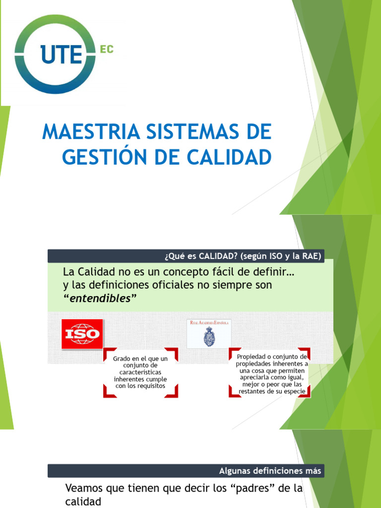Maestría en Sistemas de Calidad | PDF | Calidad (comercial) | Gestión ...