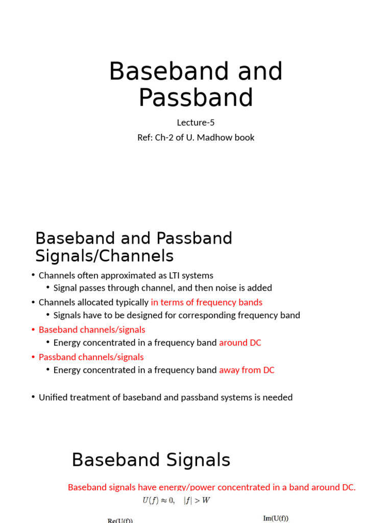 Lecture 5 Baseband And Passband Pptx Annotatedday2 Pdf Modulation Bandwidth Signal