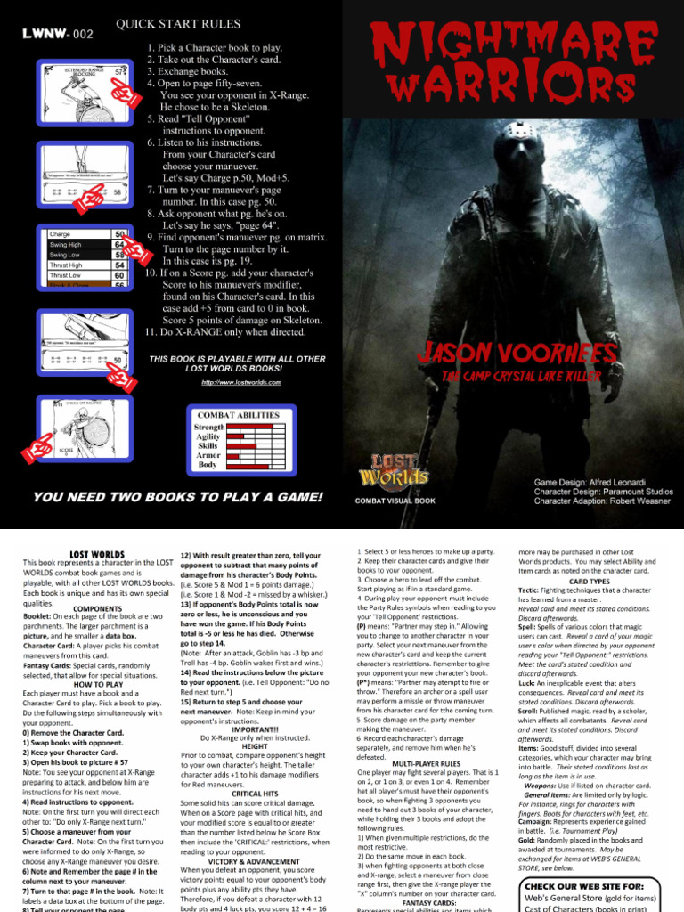 Lost Worlds Fantasy Combat Book Game - Jason Book | PDF