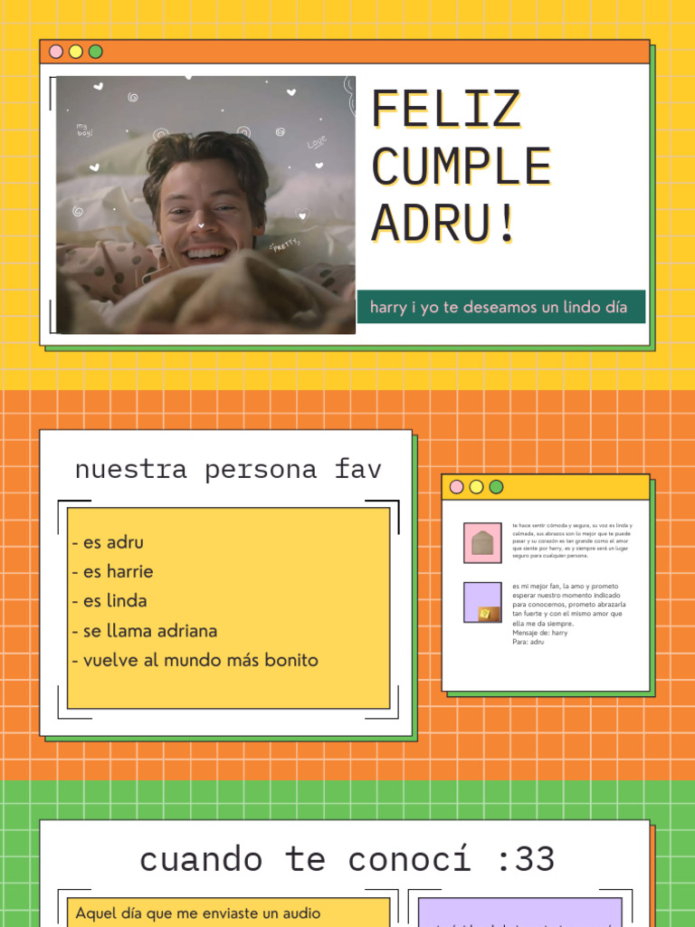 Mensaje de amor y cumpleaños para Adru | PDF