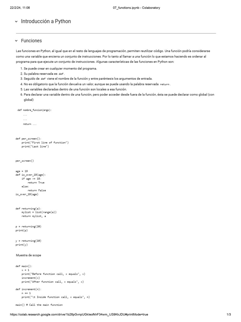 07 Functions Ipynb Colaboratory Pdf Python Lenguaje De Programación Ingeniería