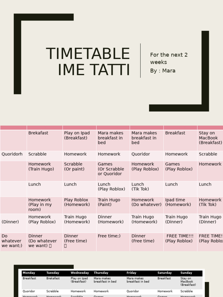 Timetable | PDF