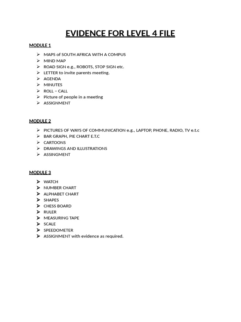 Evidence for Level 4 | PDF