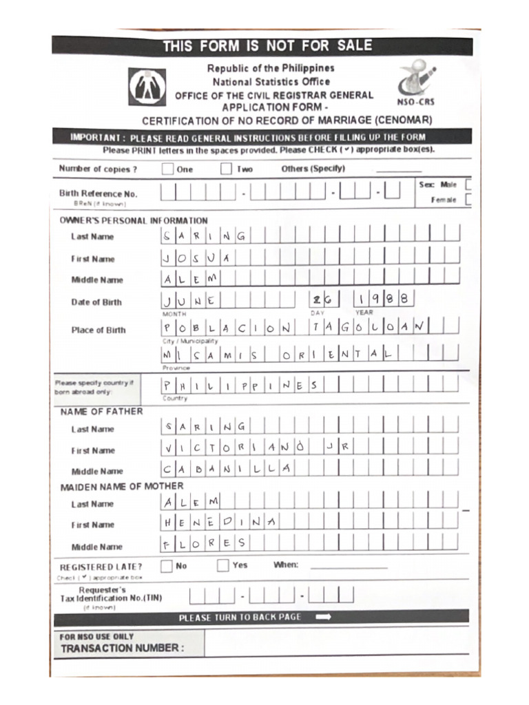 This Form Is Not For Sale | PDF