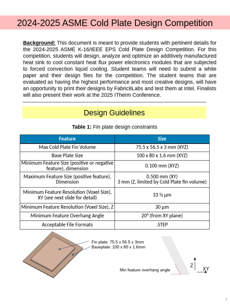 ASME Cold Plate Design Competition 2024-2025 | PDF | Computer Aided ...