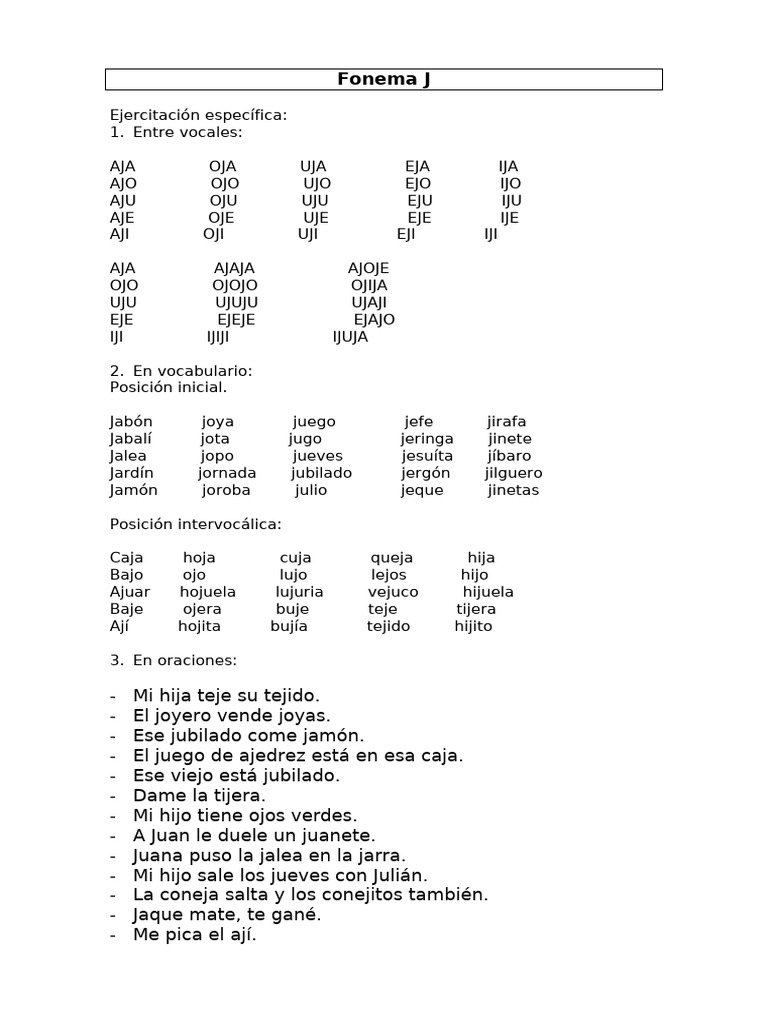 Copia de Fonema J | PDF