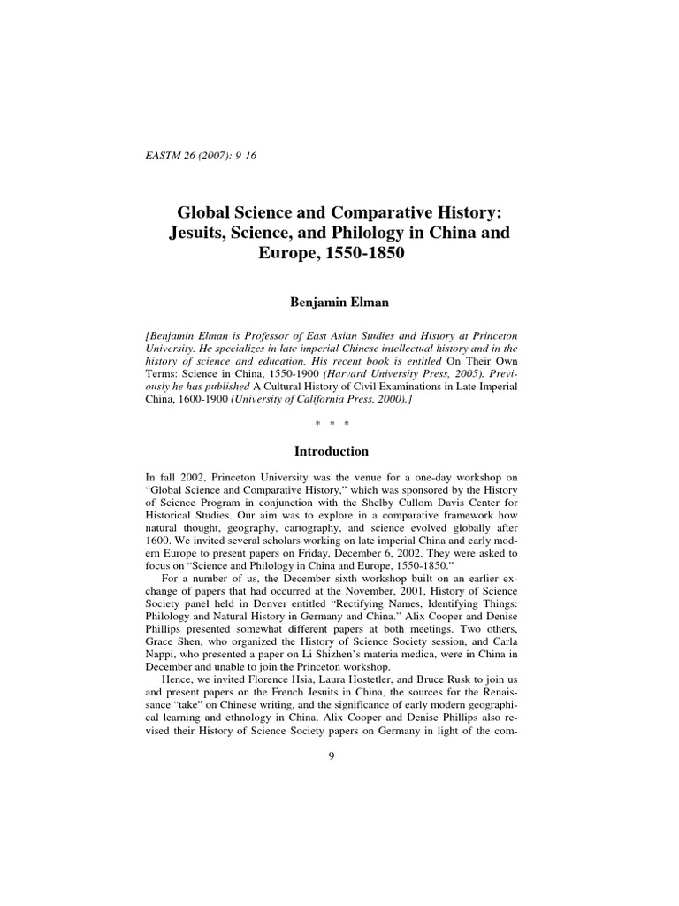 EASMT - Global Science and Comparative History | PDF | Qing Dynasty ...