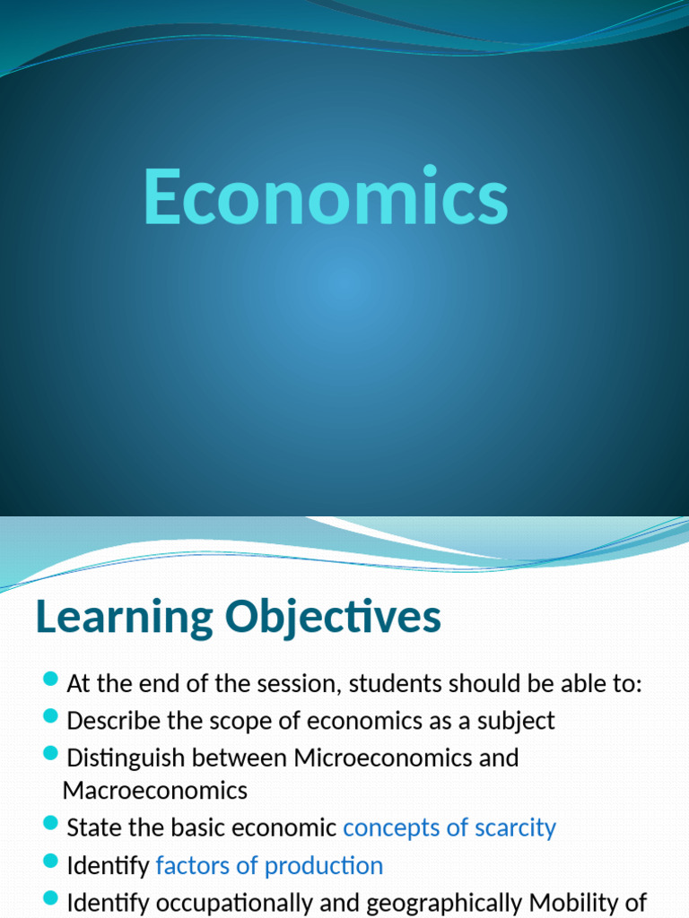 Section 1 Scarcity, Factors of Production | PDF | Labour Economics ...