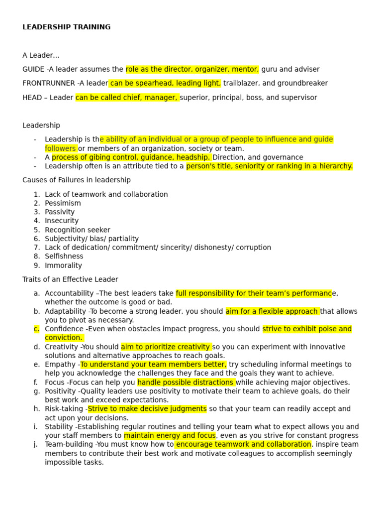 Leadership Training | PDF | Leadership | Social Psychology