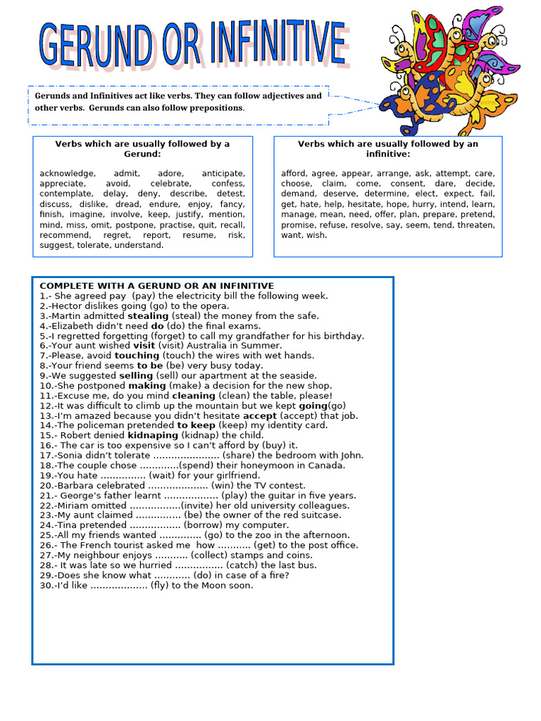 Understanding Gerunds vs. Infinitives | PDF