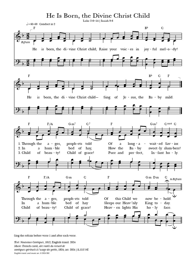 He Is Born The Divine Christ Child | PDF