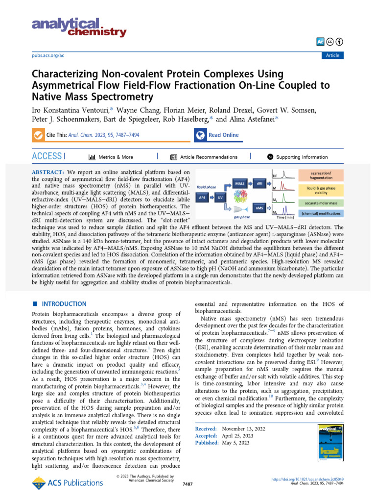 Characterizaing Non-Covalent Protein Complexes Using AF4 On Line ...