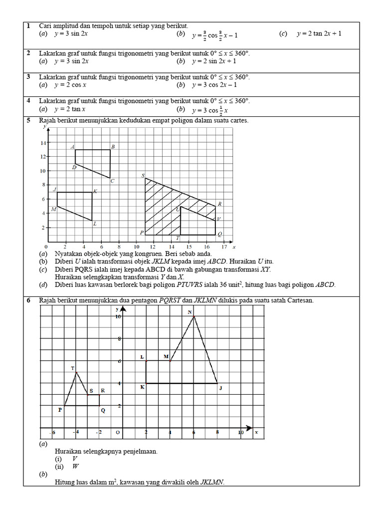 Ulangkaji Matematik (Soalan) - 1 | PDF