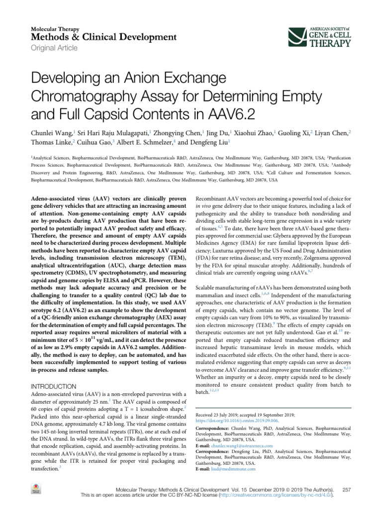 Developing An Anion Exchange Chromatography Assay For Determining Empty ...