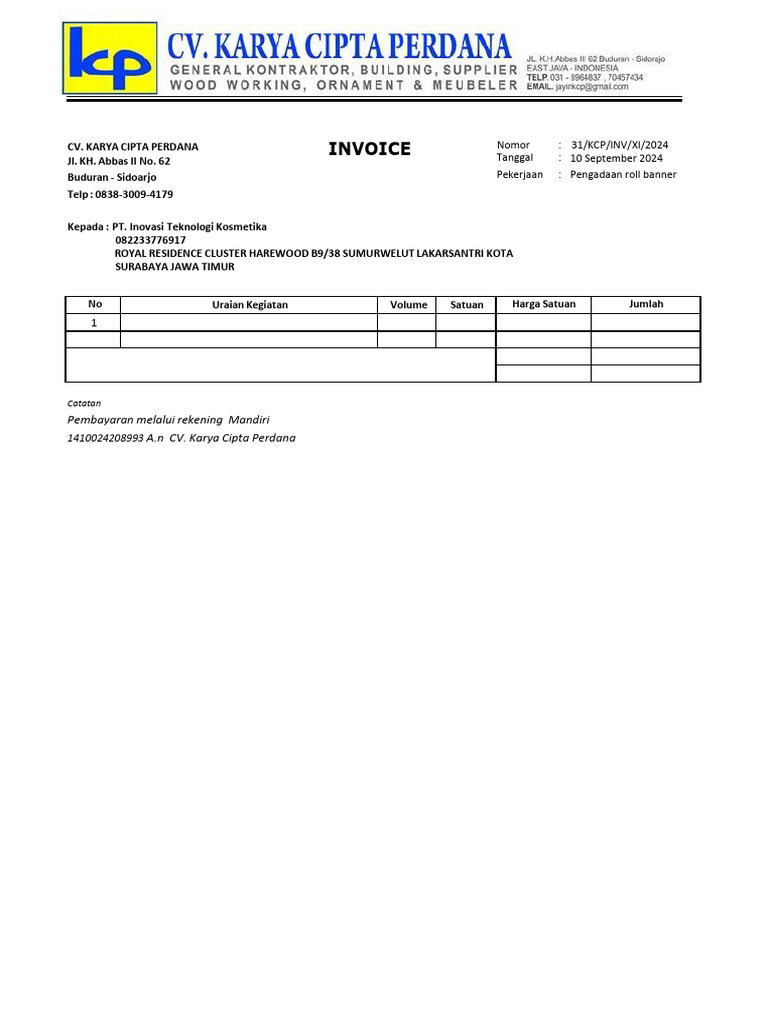 Invoice 10 Sept Roll Banner | PDF