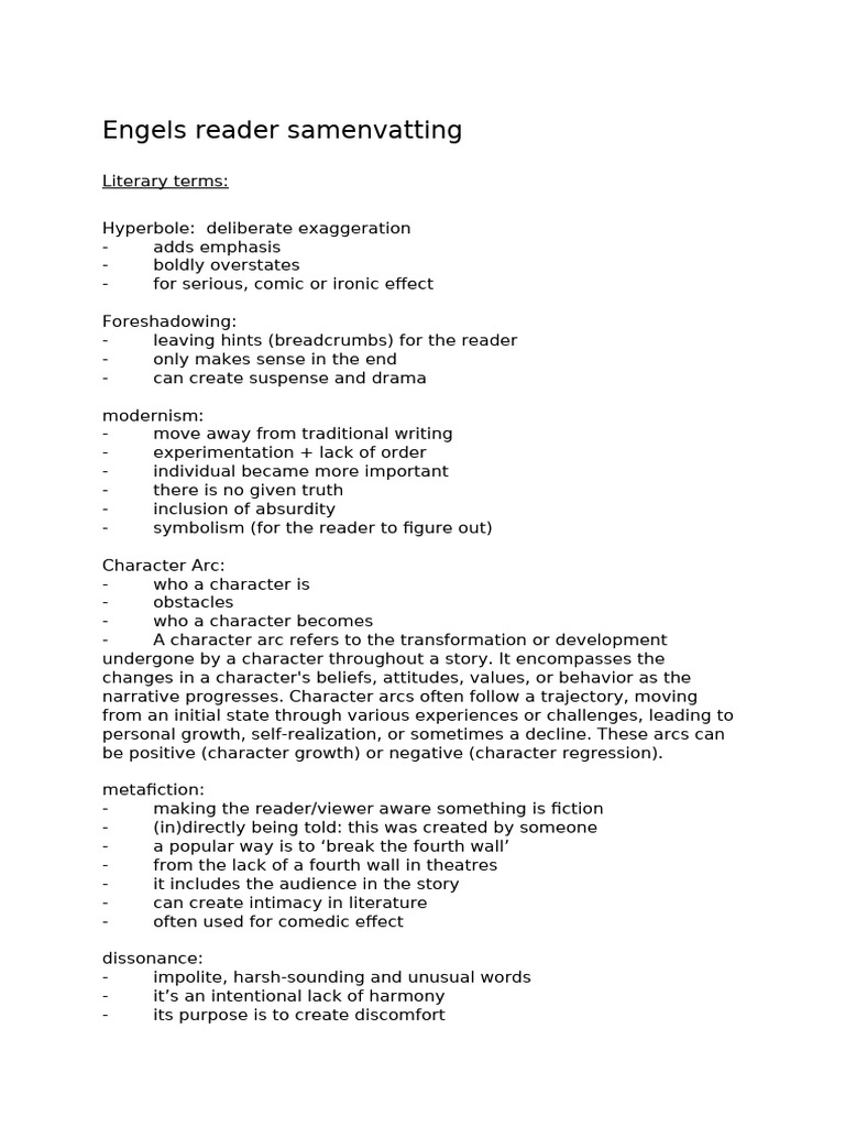 Engels Reader Samenvatting | PDF | Narrative | Argument