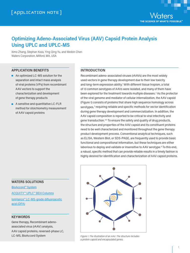 Optimizing AAV Capsid Protein Analysis Using UPLC and UPLC-MS | PDF | High Performance Liquid ...