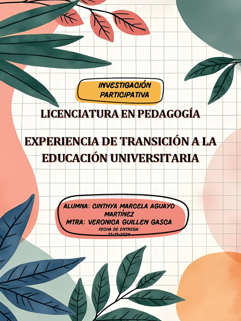 Portada Proyecto de Clase Creativo Abstracto Colorido | PDF