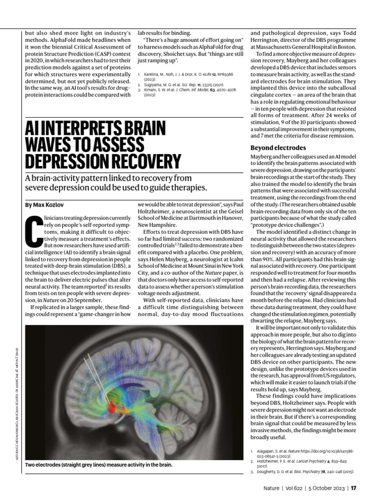 Ai Interprets Brain Waves To Assess Depression Recovery | PDF | Brain ...