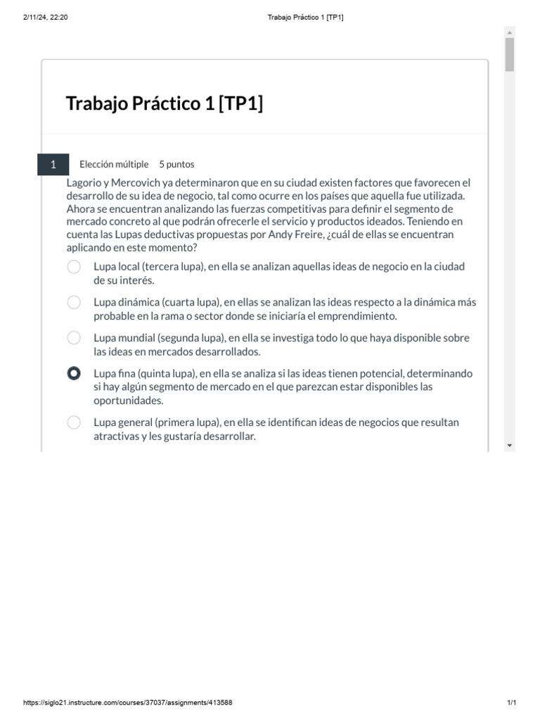 Trabajo Práctico 1 (TP1) | PDF