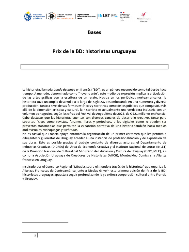 Bases BD Definitivas 1 | PDF | Cómics | Uruguay