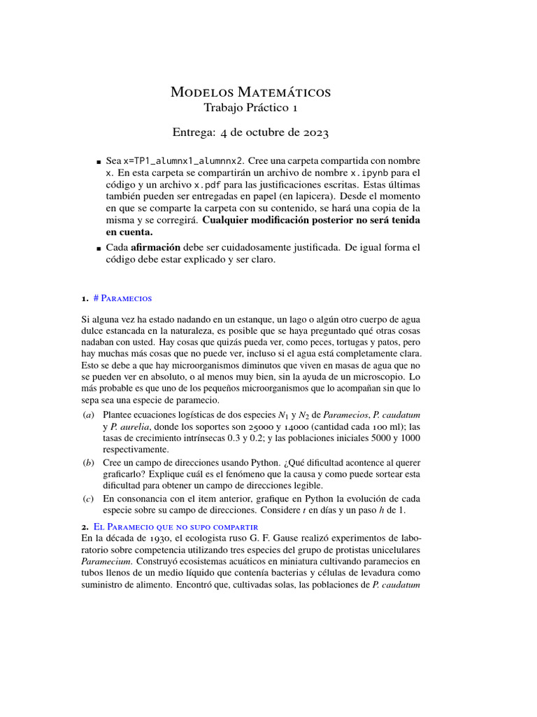 TP1 Paramecium 2C2023 | PDF | Naturaleza