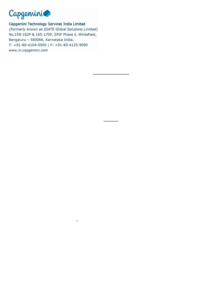 Capgemini Employment Offer Details | PDF | Payroll | Patent