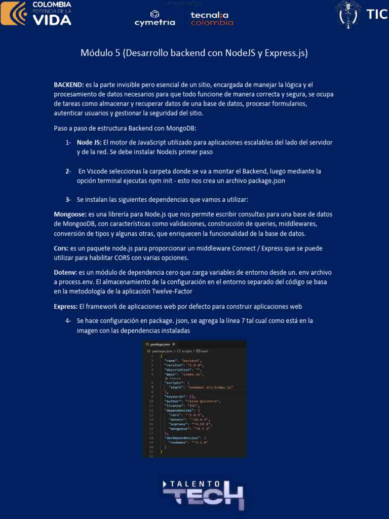 Guía Backend con NodeJS y Express.js | PDF | Software del sistema | Ingeniería Informática