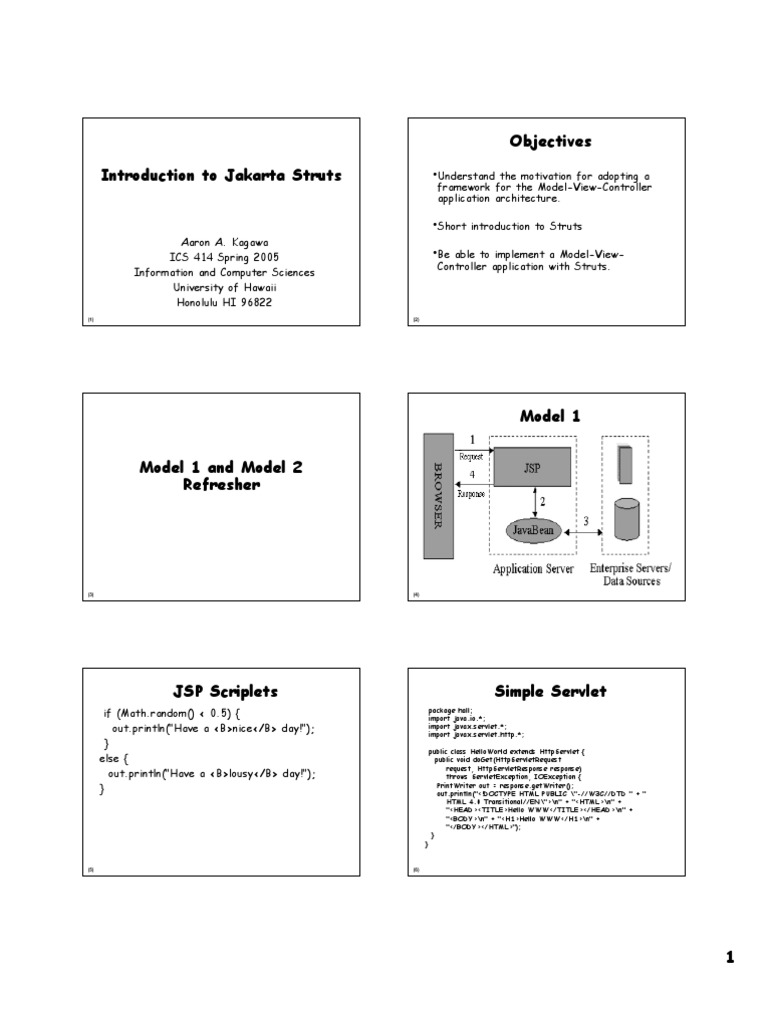 Introduction To Jakarta Struts Objectives: If (Math - Random Nice Day!") | PDF | Model–View ...
