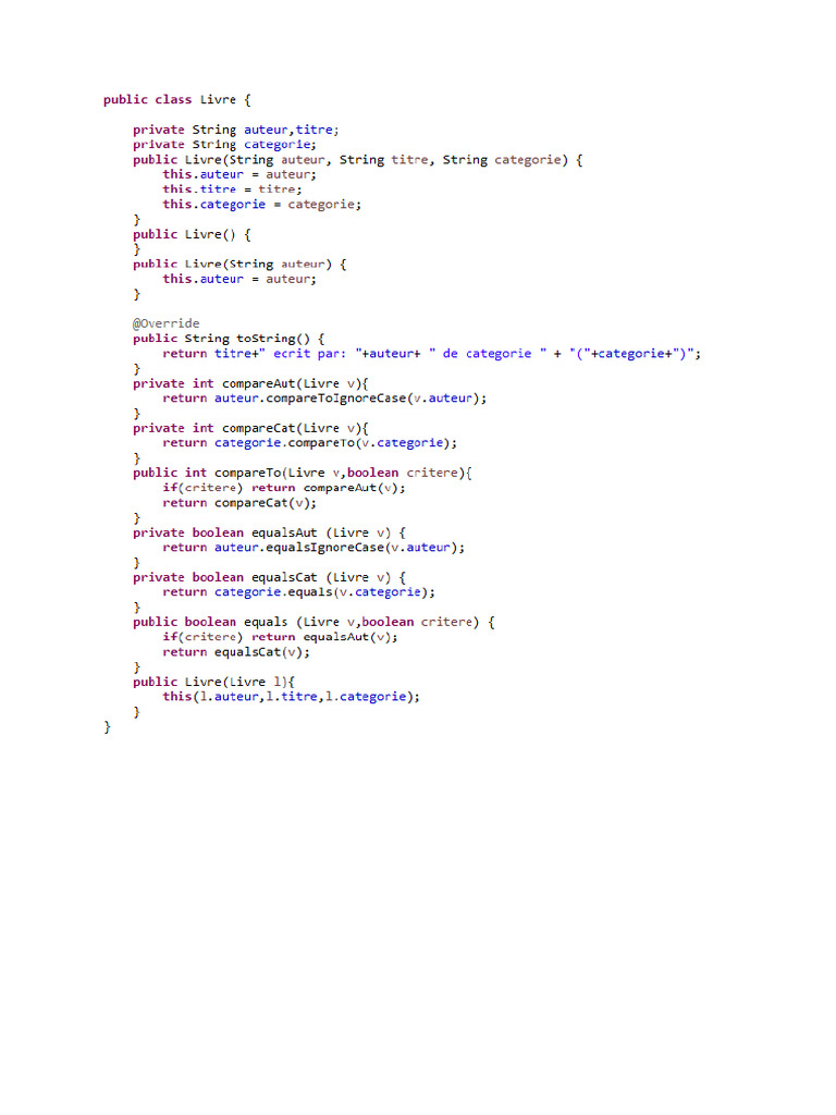 Catalogue Livre Java | PDF
