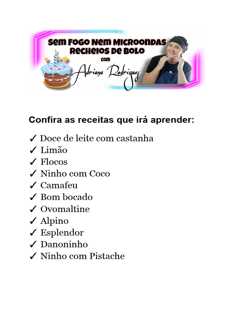 Recheios de Bolo Que Não Vai Ao Fogo e Ficam Prontos em Poucos Minutos ...