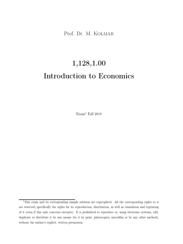 Economics 2018 | PDF | Economic Equilibrium | Monopoly