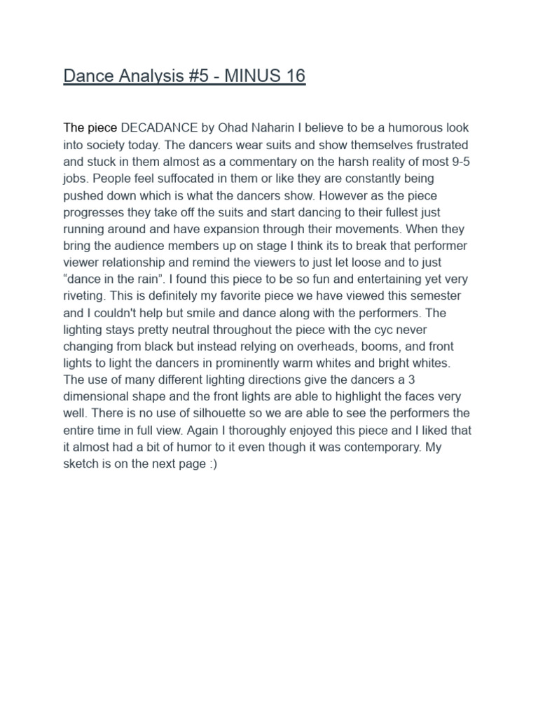 Dance Analysis #5 - MINUS 16 | PDF