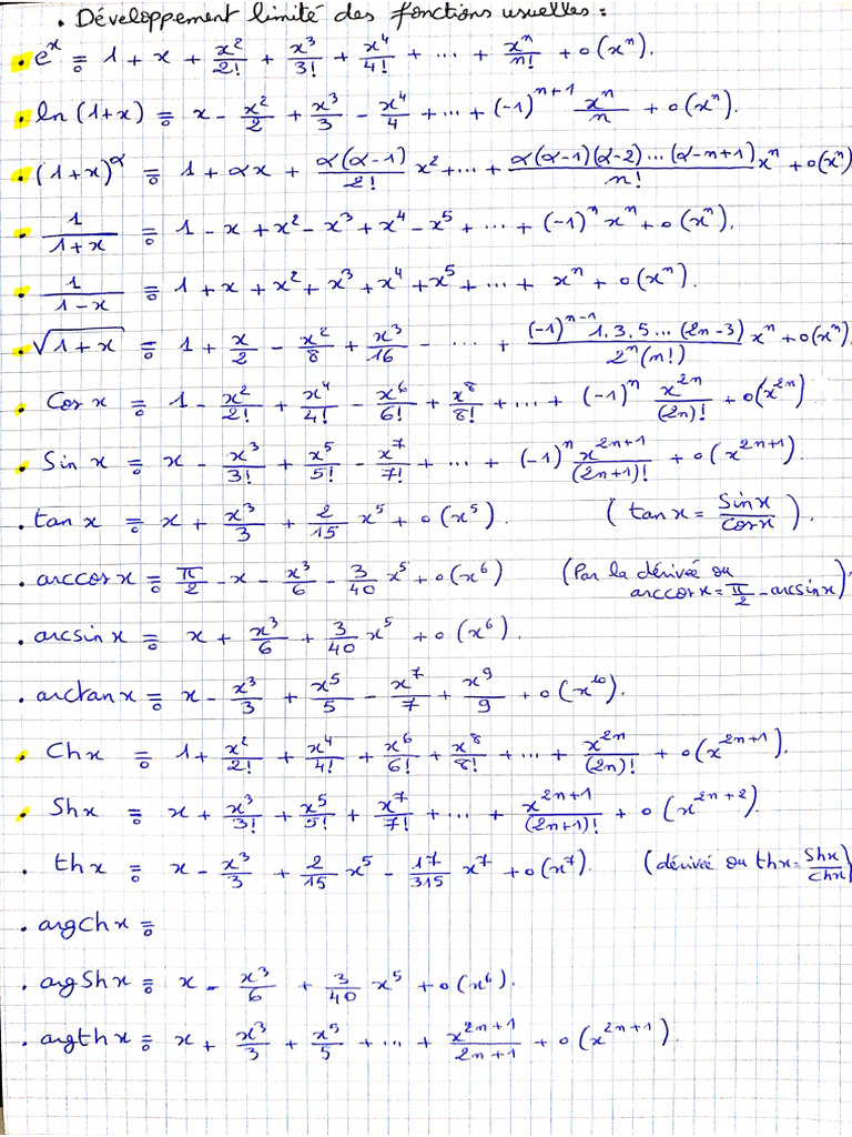 Formules Développement Limité | PDF