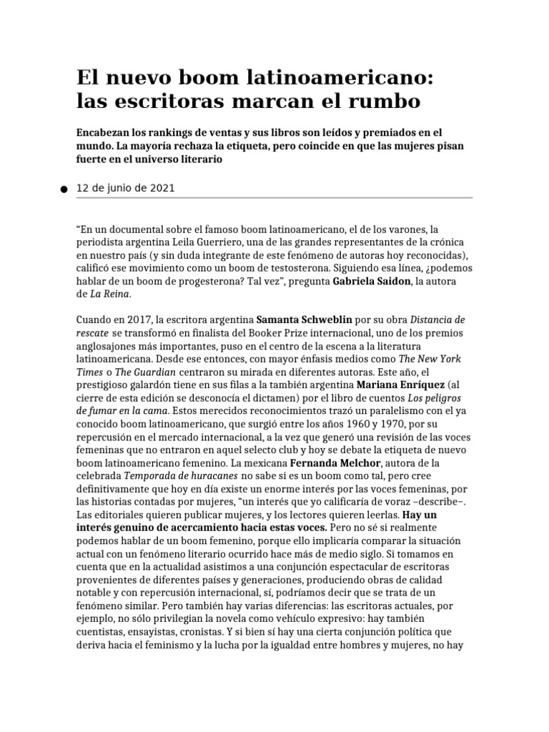 El Nuevo Boom Latinoamericano | PDF | Novelas | America latina