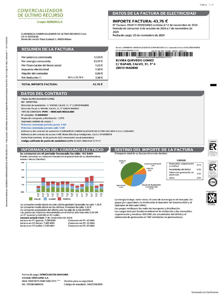 Recibo Iberdrola Oct24 | PDF
