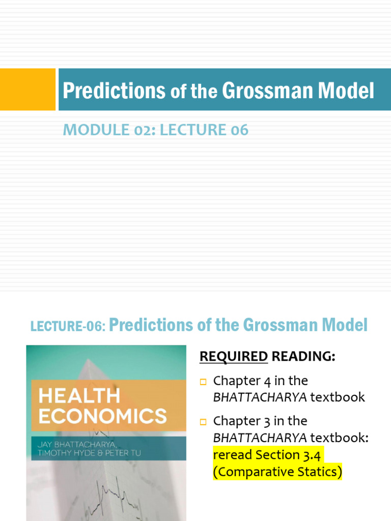 MODULE02-LECTURE06-Predictions of The Grossman Model | PDF ...