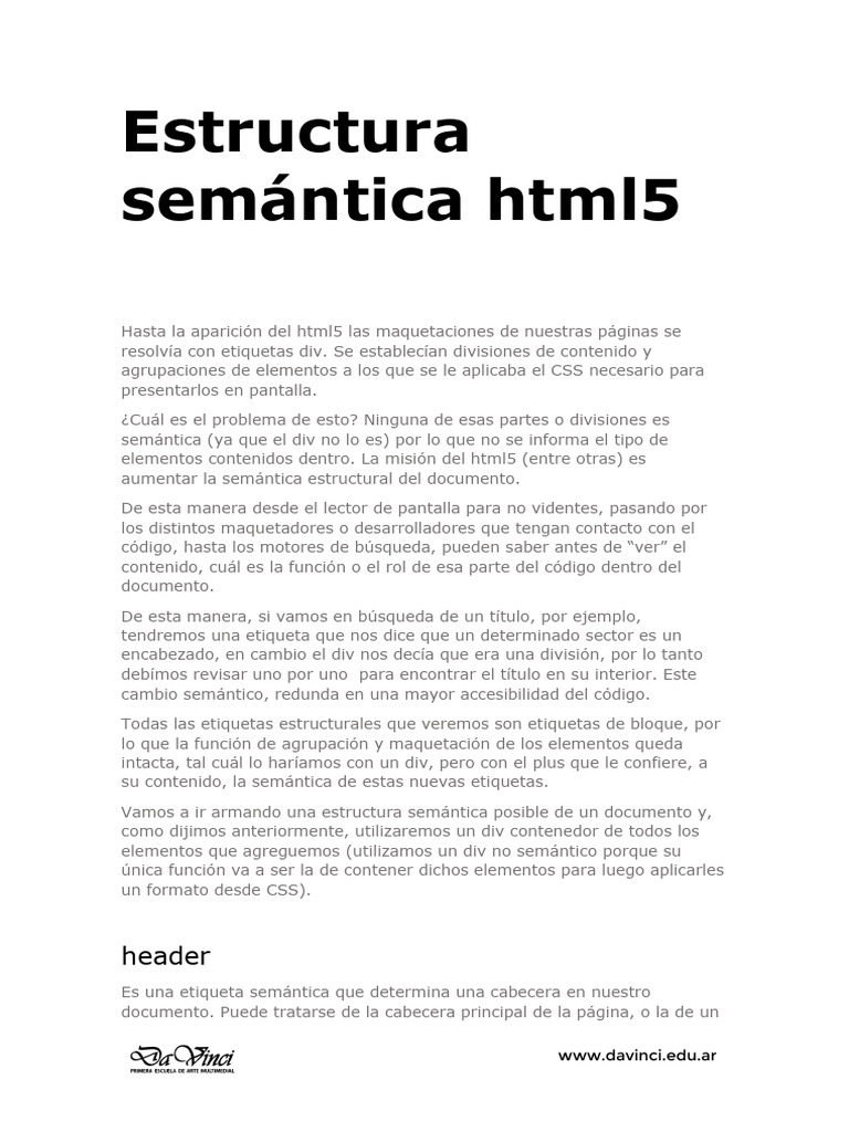 r01 - Estructura Semántica html5 | PDF | HTML | Chocolate