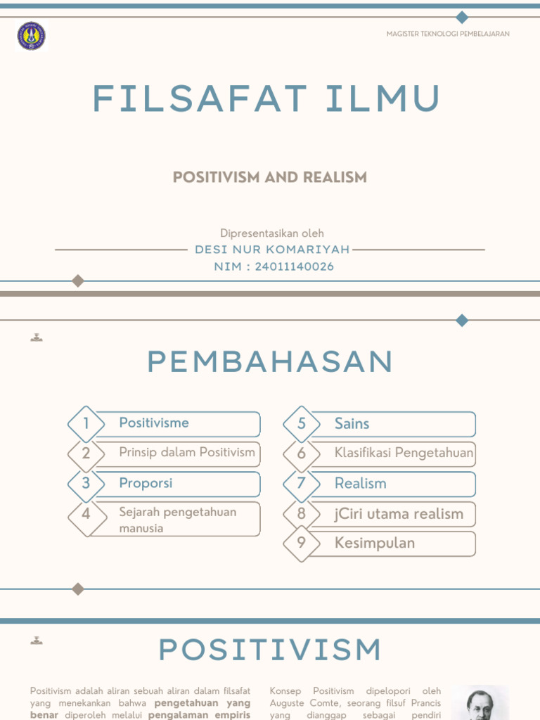 Positivism and Realism | PDF | Filsafat