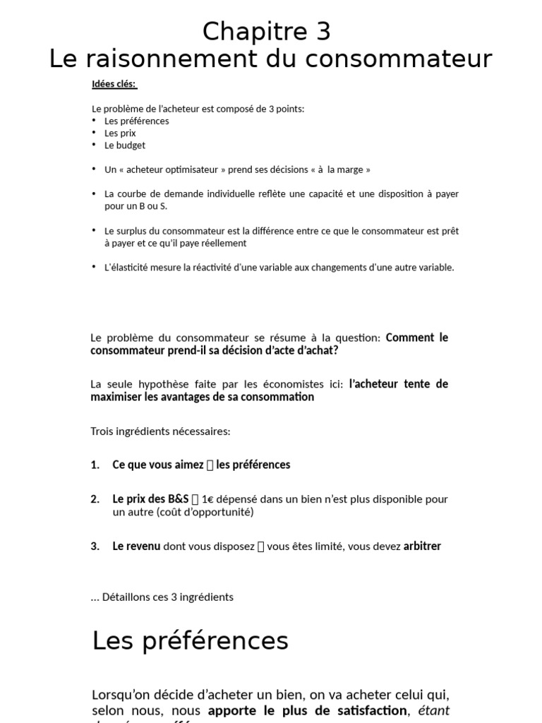 Chapitre 3 | PDF | Élasticité (économie) | Prix