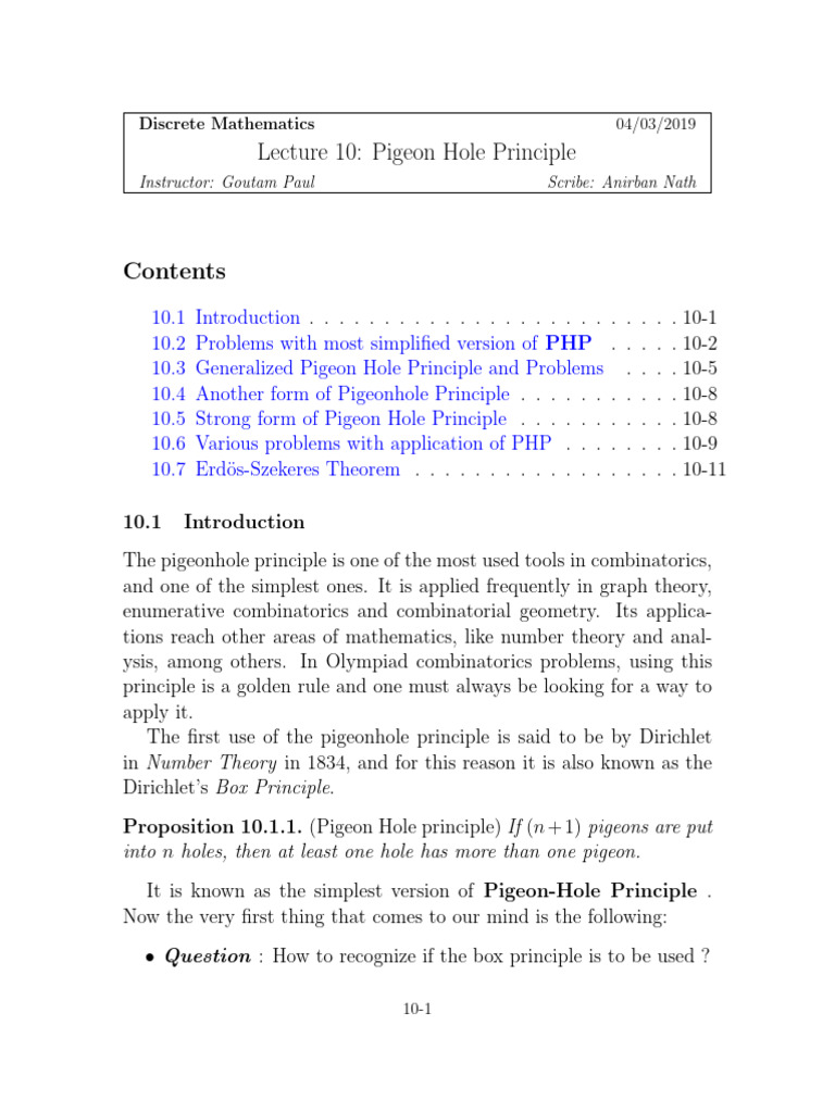 Lec 10 | PDF | Combinatorics | Mathematical Concepts