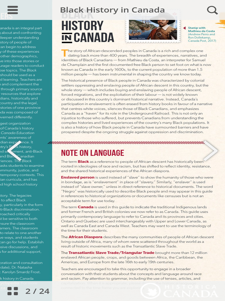Black History in Canada: A Rich Legacy | PDF | Black People | Slavery