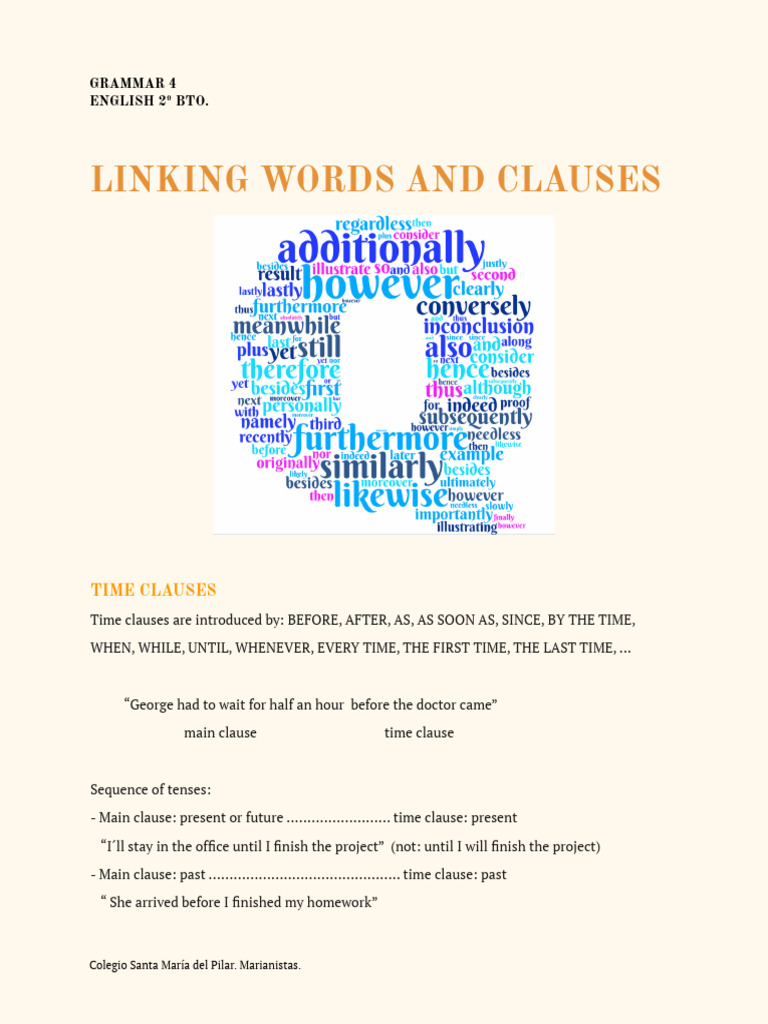 Grammar.4. Linking Words and Clauses | PDF