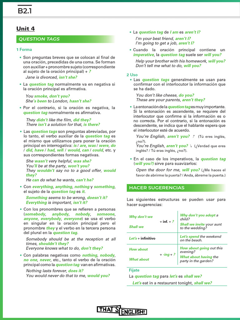 Grammarreference B.2.1 U4-3816607 | PDF | Relaciones sintácticas | Unidades Semánticas