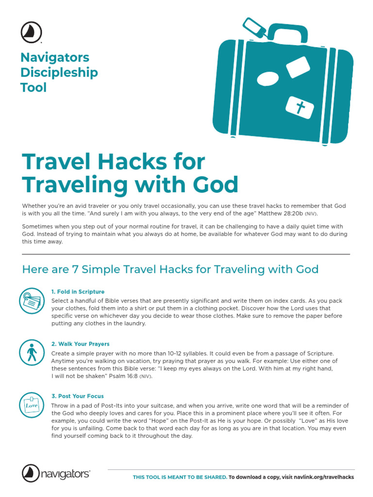 Navigators Travel Hacks For Traveling With God | PDF | Bible | Prayer