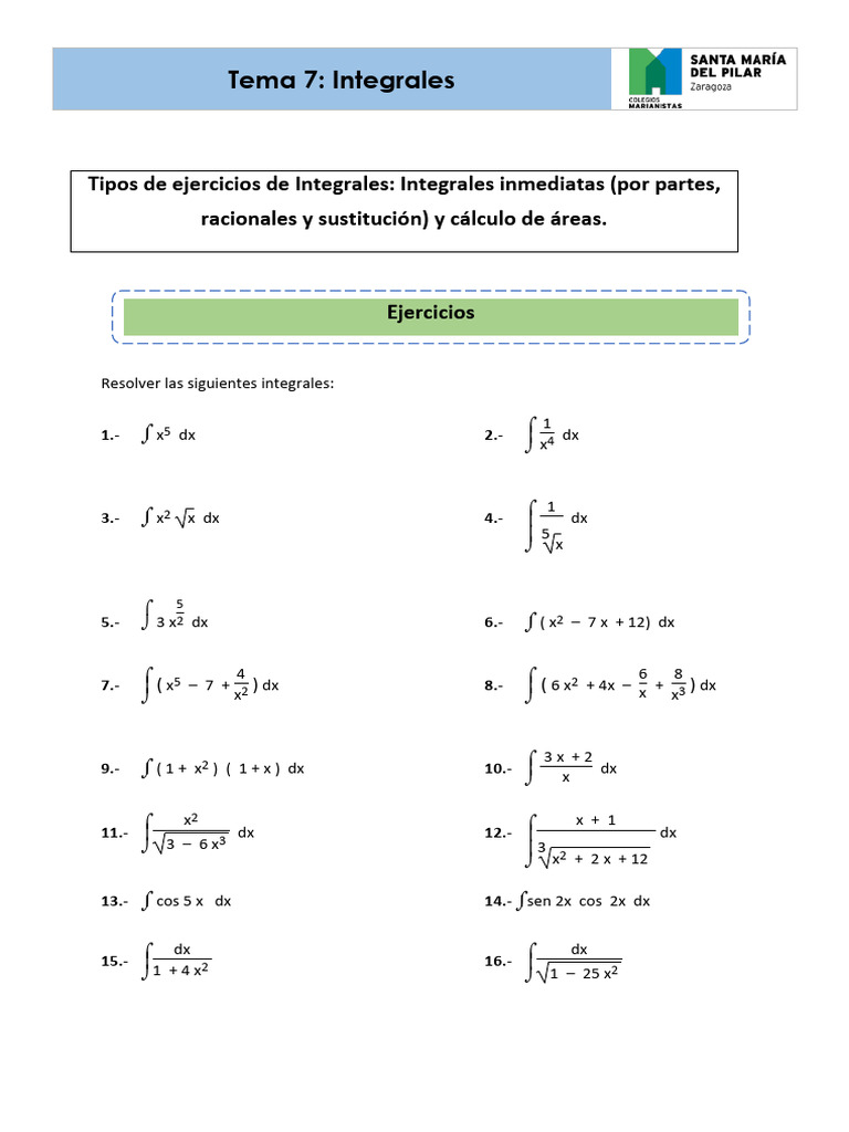 Tema 7 Integrales | PDF
