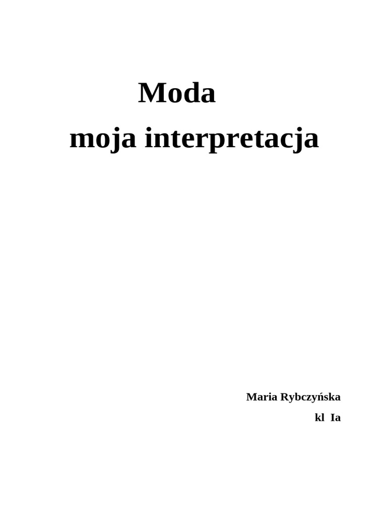 Styl Ubioru, Praca Pisemna | PDF